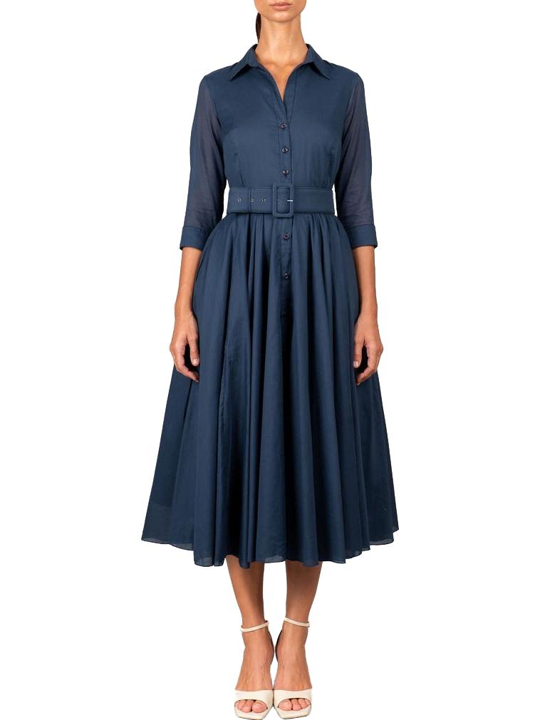 SAMANTHA SUNG Samantha Sung A-Line Belted Shirtdress